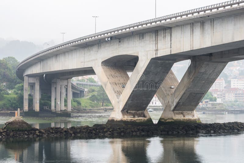 Reinforced Concrete Bridge Over the River Stock Photo - Image of ...