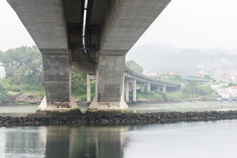 Reinforced Concrete Bridge Over the River Stock Photo - Image of ...