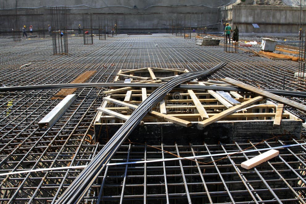 Reinforced Concrete Casting Framework Stock Image - Image of ...