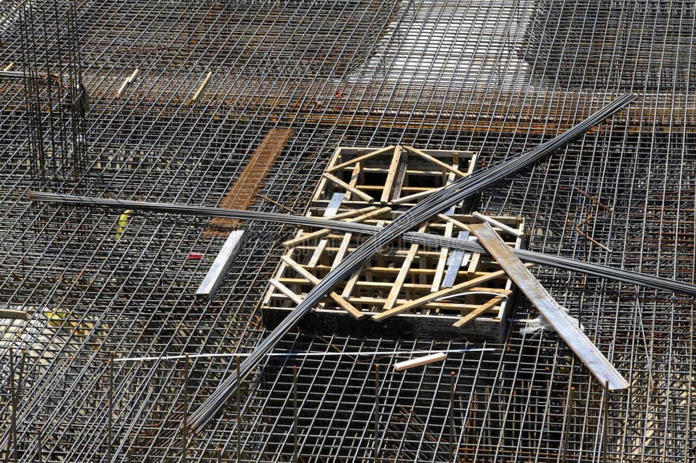 Reinforced Concrete Casting Framework Stock Image - Image of design ...