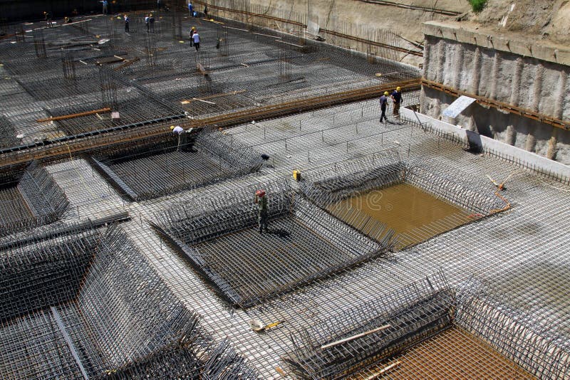 Reinforced Concrete Casting Framework in a Construction Site Stock ...