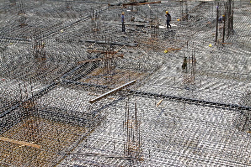 Reinforced Concrete Casting Framework in a Construction Site Editorial ...