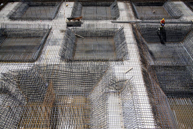 Reinforced Concrete Casting Framework in a Construction Site Stock ...