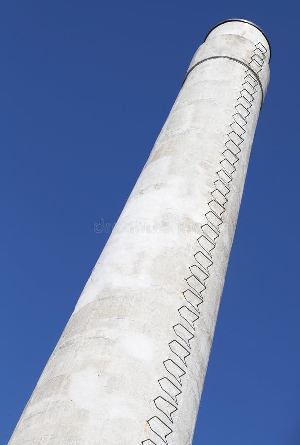 Reinforced Concrete Chimney by a Modern Factory Stock Photo - Image of ...