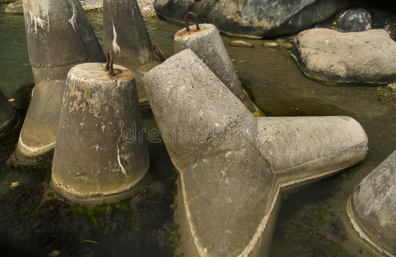 Reinforced Concrete Constructions To Protect the Shore from Wave Stock ...