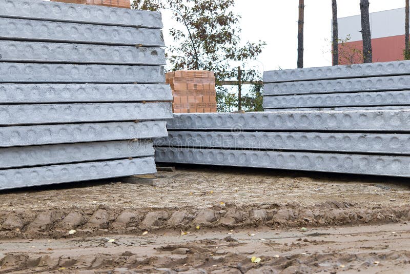Reinforced Concrete Floor Slabs are Stored at the Construction Site ...