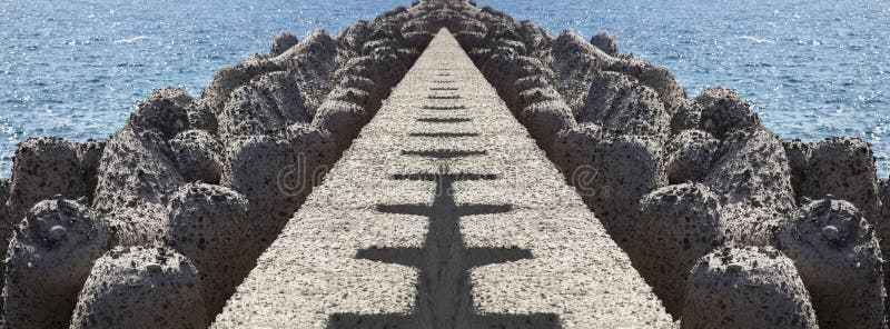 Reinforced Concrete Fortifications on the Beach Stock Photo - Image of ...