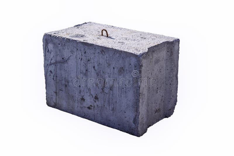Reinforced Concrete Foundation Block Isolate on a White Background ...