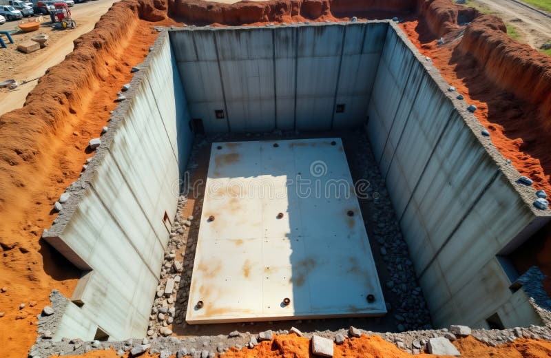 Reinforced Concrete Foundations Built for Large Building. Construction ...