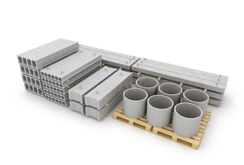 Reinforced Concrete Beam for Construction Isolated on White Background ...