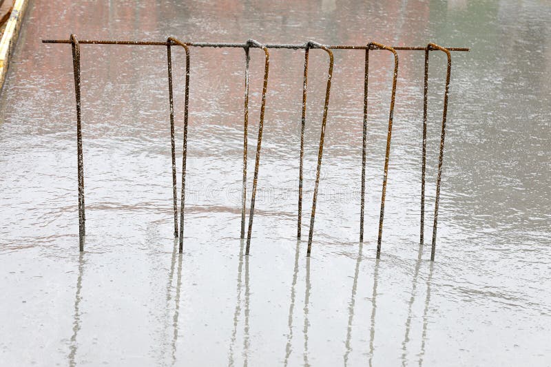 Reinforced Concrete Mix for a Building Foundation Stock Photo - Image ...