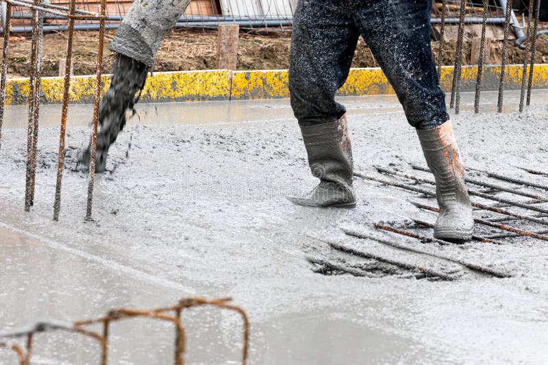 Reinforced Concrete Mix for a Building Foundation Stock Image - Image ...
