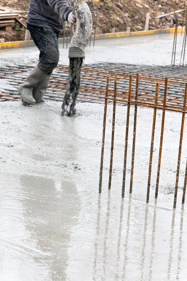 Reinforced Concrete Mix for a Building Foundation Stock Photo - Image ...