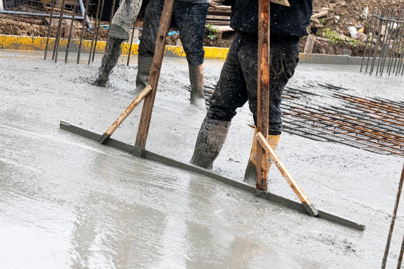 Reinforced Concrete Mix for a Building Foundation Stock Photo - Image ...