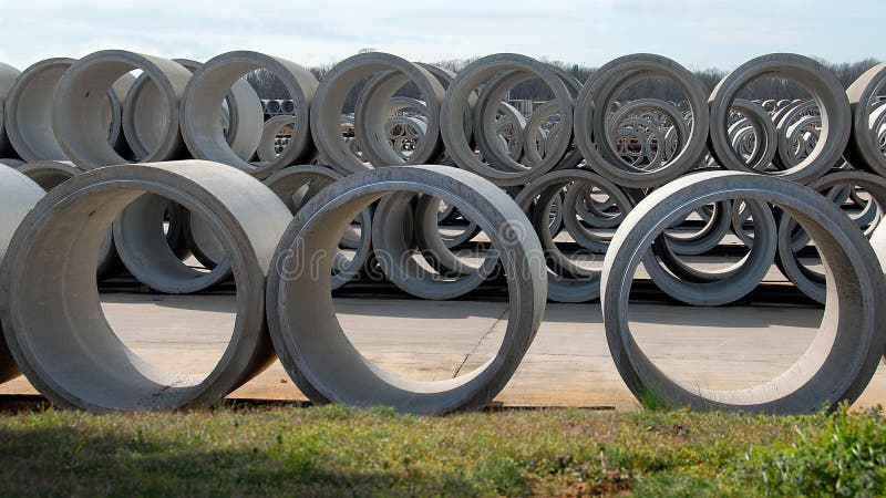 Reinforced concrete pipe stock image. Image of district - 8034159