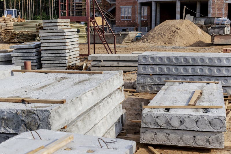 Reinforced Concrete Slabs and Building Materials at the Construction ...