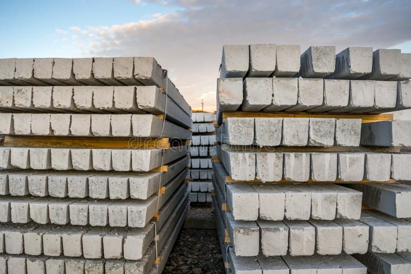 Reinforced concrete stakes stock image. Image of foundation - 171152133