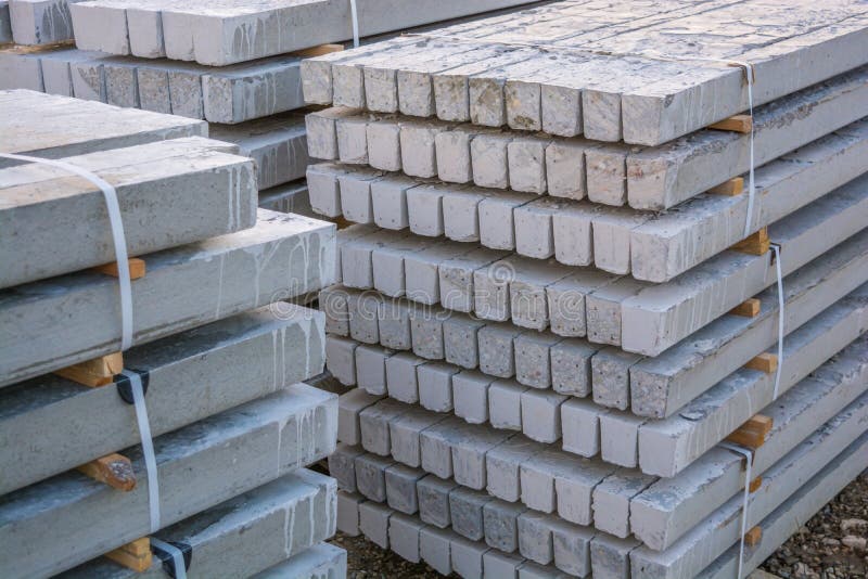 Reinforced concrete stakes stock photo. Image of pole - 171152310