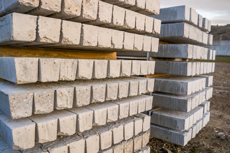 Reinforced concrete stakes stock image. Image of foundation - 171372333