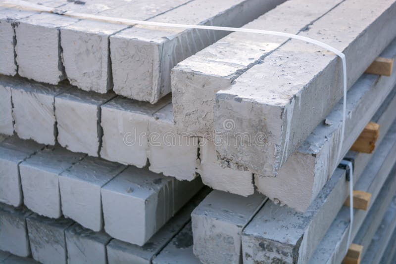 Reinforced concrete stakes stock image. Image of concrete - 171379071