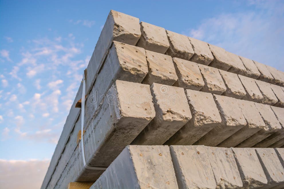 Reinforced concrete stakes stock photo. Image of material - 388229924