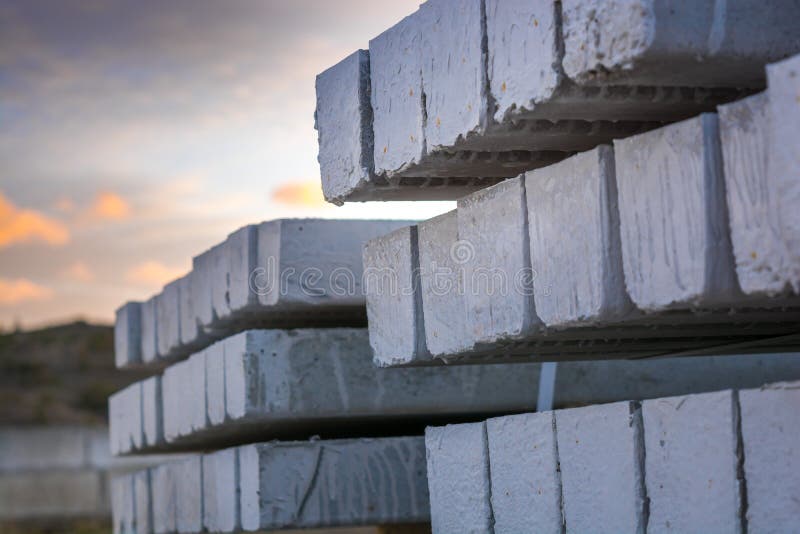 Reinforced concrete stakes stock image. Image of column - 171152413