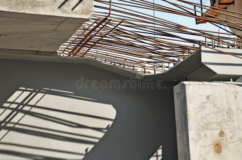 Reinforced Concrete Structure Stock Image - Image of engineering, rusty ...