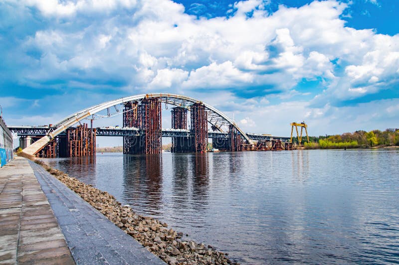 Reinforced Concrete Structure of the Bridge Under Construction Stock ...