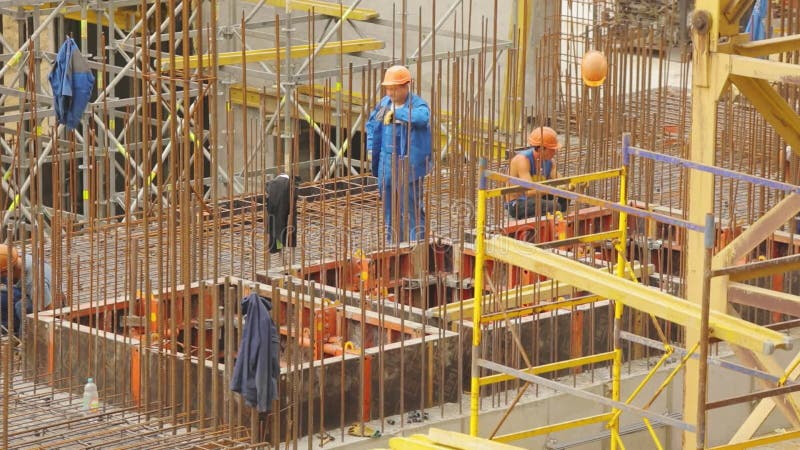 Reinforced Concrete Structure, Construction Process, People at the ...