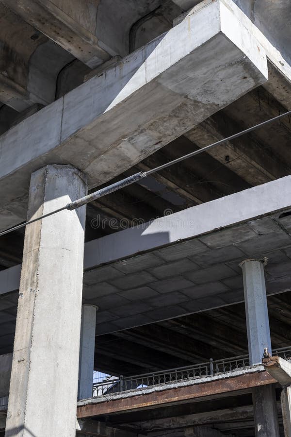 Reinforced Concrete Structure of Highway Overpass Stock Photo - Image ...
