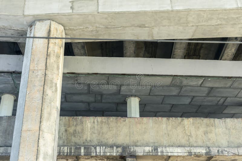 Reinforced Concrete Structure of Highway Overpass Stock Photo - Image ...