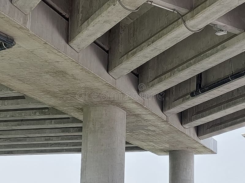 Reinforced Concrete Structure Under the Bridge Stock Image - Image of ...