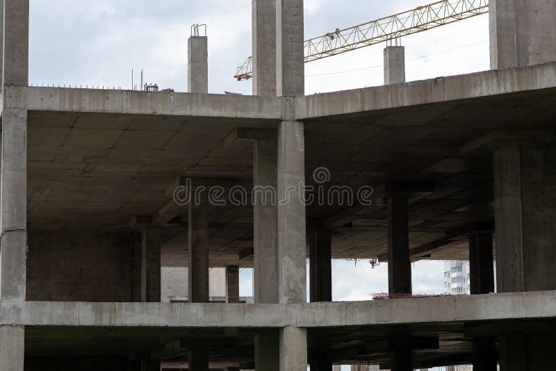Reinforced Concrete Structures of a House Under Construction Stock ...