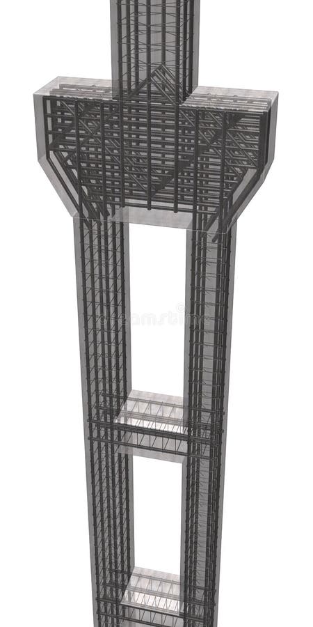 Reinforced concrete tower stock illustration. Illustration of ...
