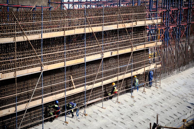 Construction site stock photo. Image of reinforced, support - 354142818