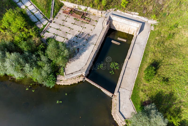 Reinforced Concrete Water Intake on the Protva River Stock Photo ...