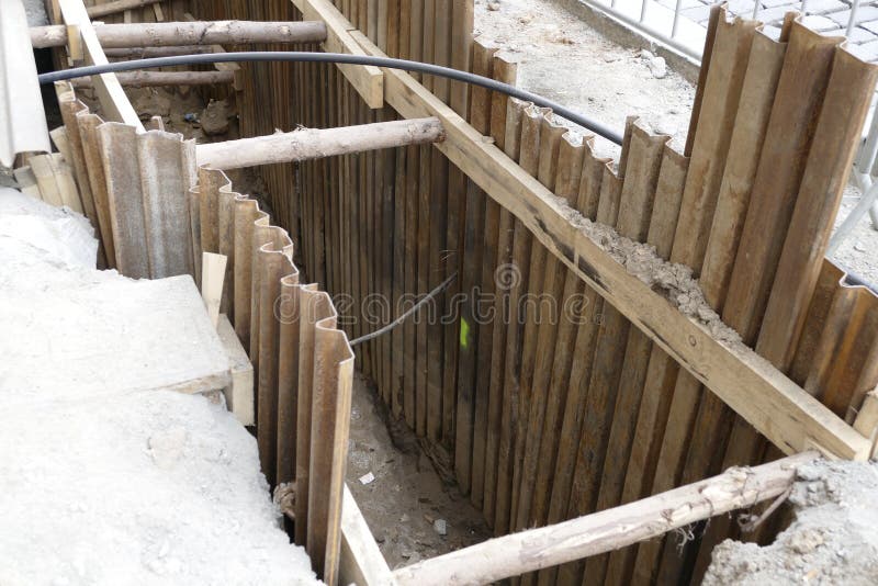 Reinforced Hole in a Street Reparation Site Stock Image - Image of hole ...