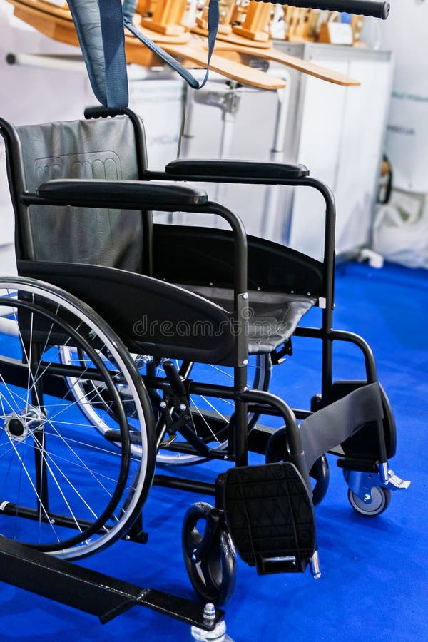 Reinforced Wheelchair with Brake Keys for Assistant Stock Image - Image ...