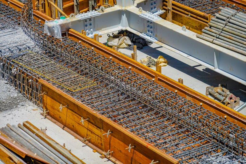 Reinforced Work at the Construction Site Stock Image - Image of ...