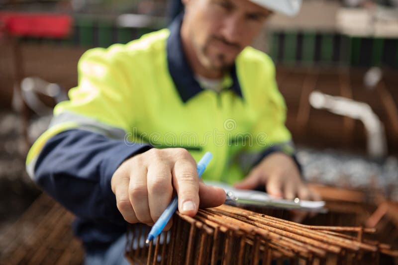 Reinforcement Bars for Base Plate for House Foundation Stock Image ...