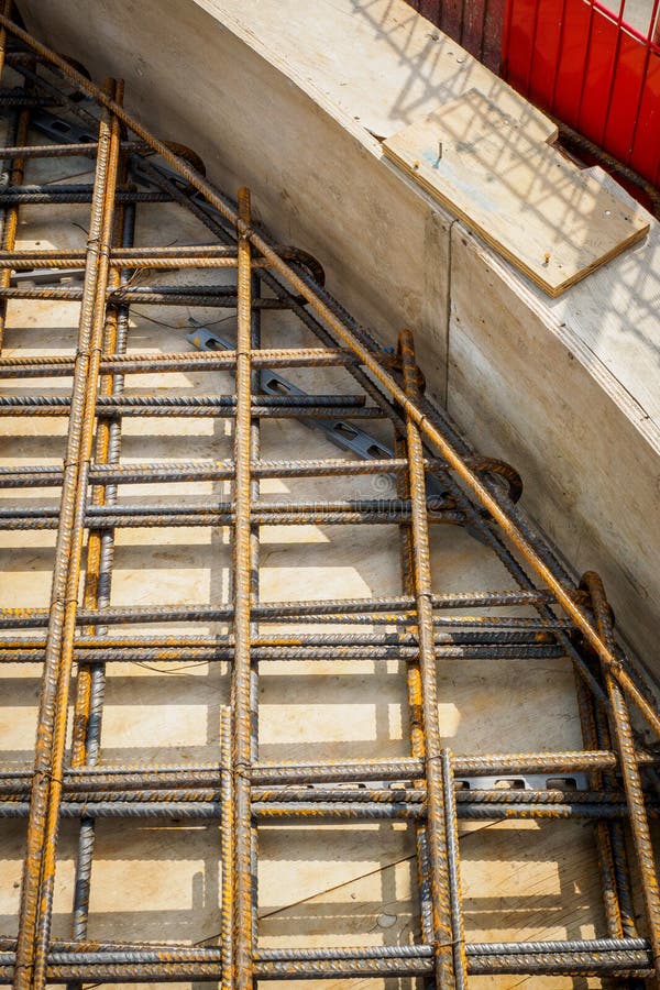 Reinforcement Bars of an RC Slab in a Construction Site. Stock Photo ...