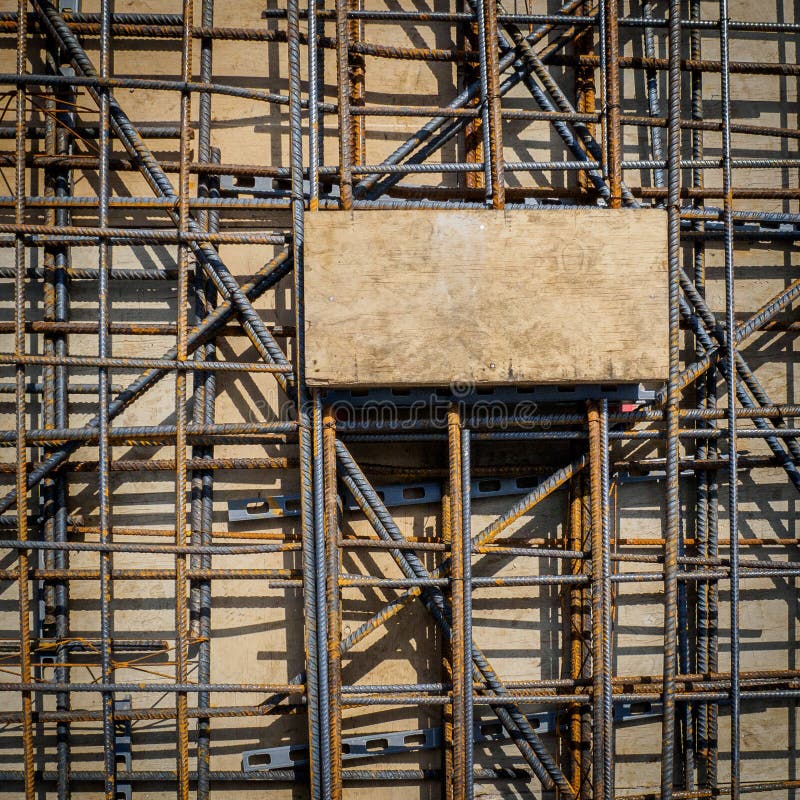 Reinforcement Bars of an RC Slab in a Construction Site. Stock Photo ...