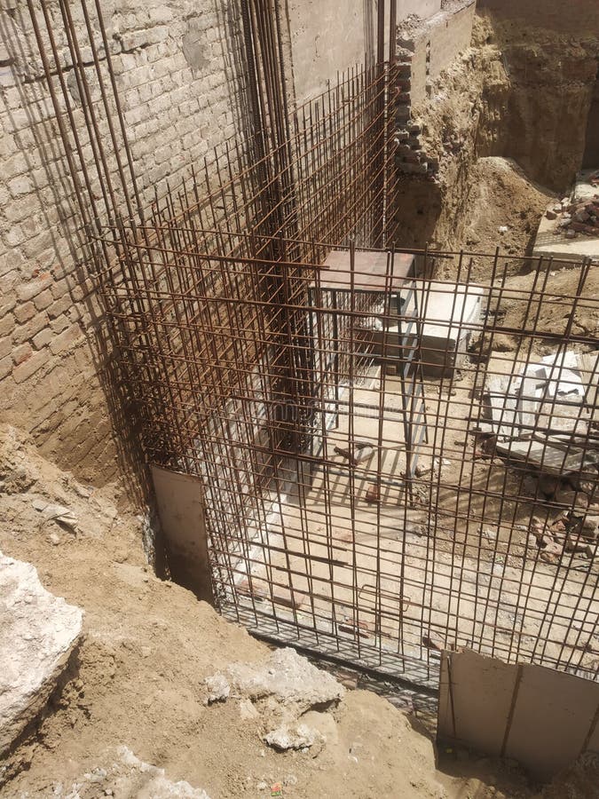 Reinforcement of basement stock photo. Image of reinforcement - 154471684