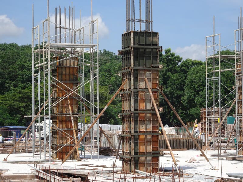 Reinforcement Concrete Column Under Construction at the Construction ... Reinforcement Concrete Column Under Construction at the Construction ...