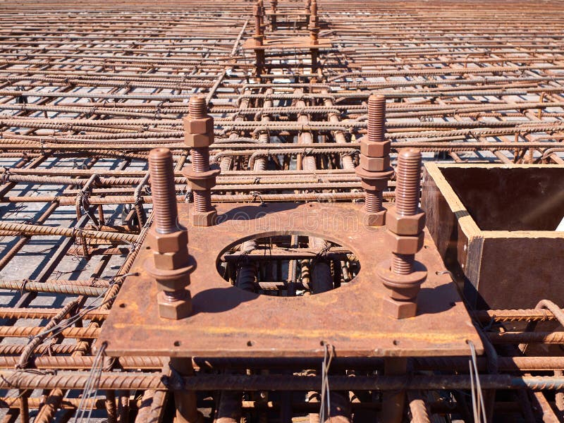 Reinforcement of Concrete Reinforced Foundation with Metal Anchor Bolts ... Reinforcement of Concrete Reinforced Foundation with Metal Anchor Bolts ...