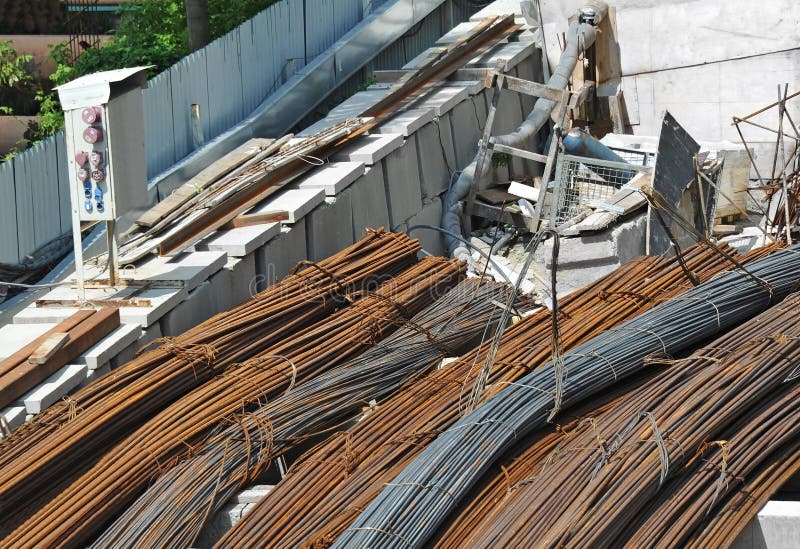 Reinforcement and Construction Equipment Stock Image - Image of rust ...