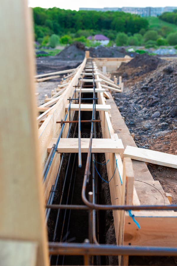 Reinforcement of the Corners for House Foundation Stock Photo - Image ...