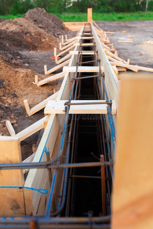 Reinforcement of the Corners for House Foundation Stock Photo - Image ...