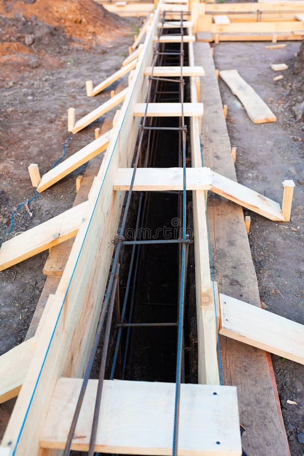Reinforcement of the Corners for House Foundation Stock Photo - Image ...
