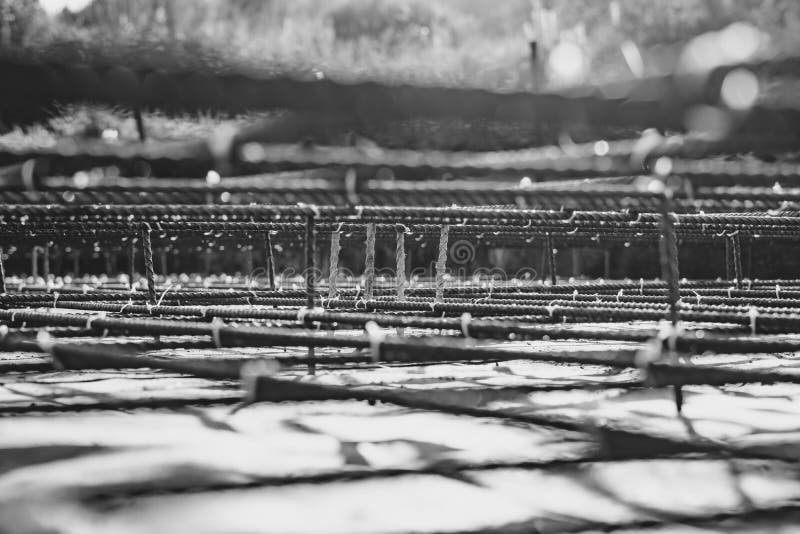 The Rebar in the Foundation Stock Image - Image of bend, material ...